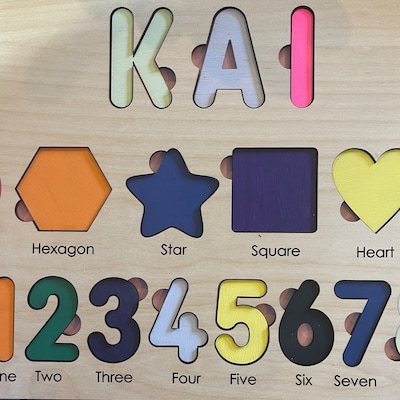 Digital Cut Files, Name Numbers Shapes Puzzle Laser Cut Files SVG, DXF ...
