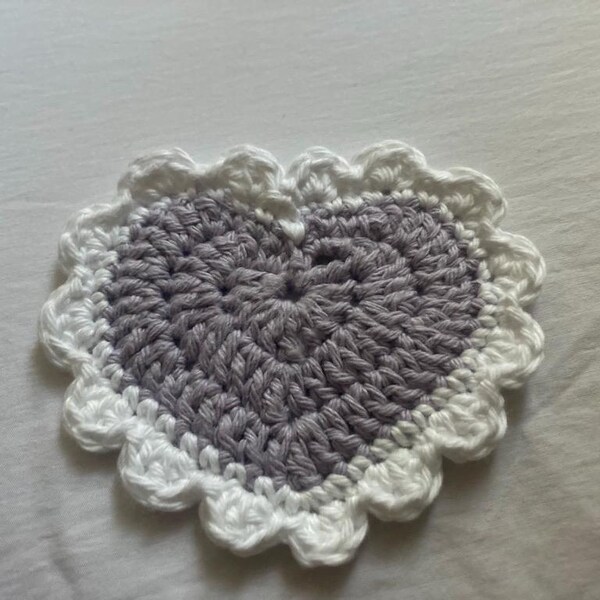 CROCHET PATTERN Easy Heart Coaster Crochet Pattern Cute Valentine's Day ...