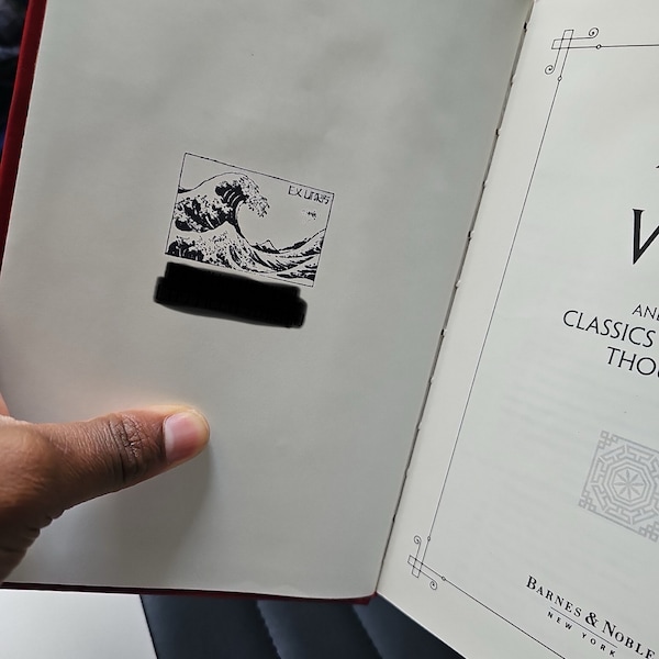 The Great Wave off Kanagawa Book Stamp, Ex Libris Stamp, Mount Fuji ...