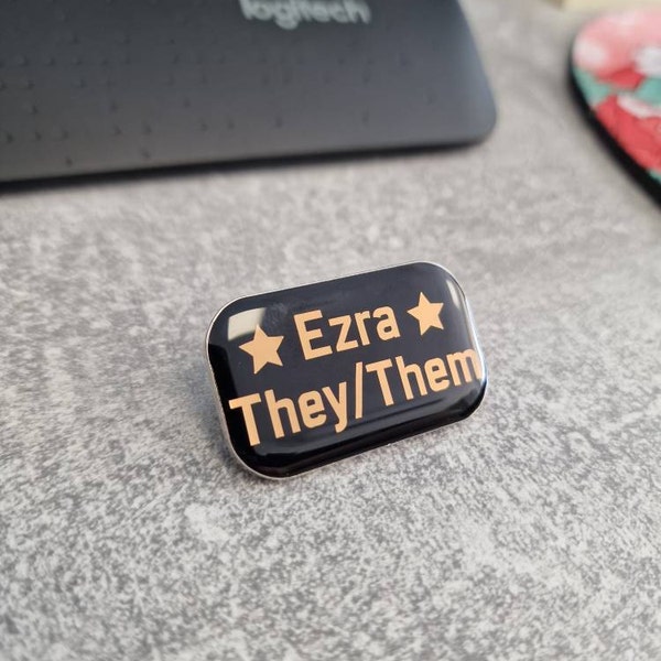 Personalised Design Your BIG Rectangle Enamel Pin Customised Pin Badge ...