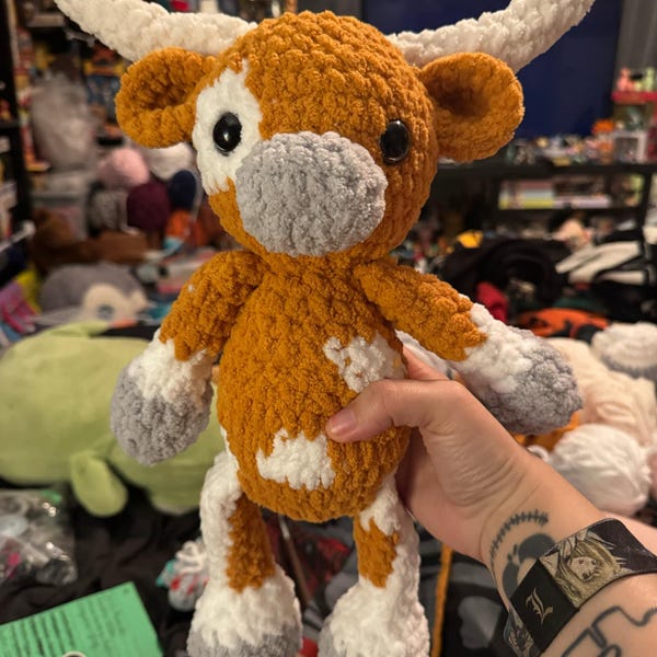 Longhorn Crochet Pattern- Longhorn Cow Pattern, Amigurumi Longhorn Cow ...