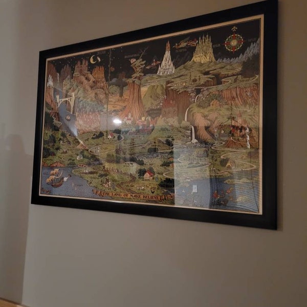 Flat Earth Map Polar Azimuthal Equidistant Projection 1943 WWII Wall ...