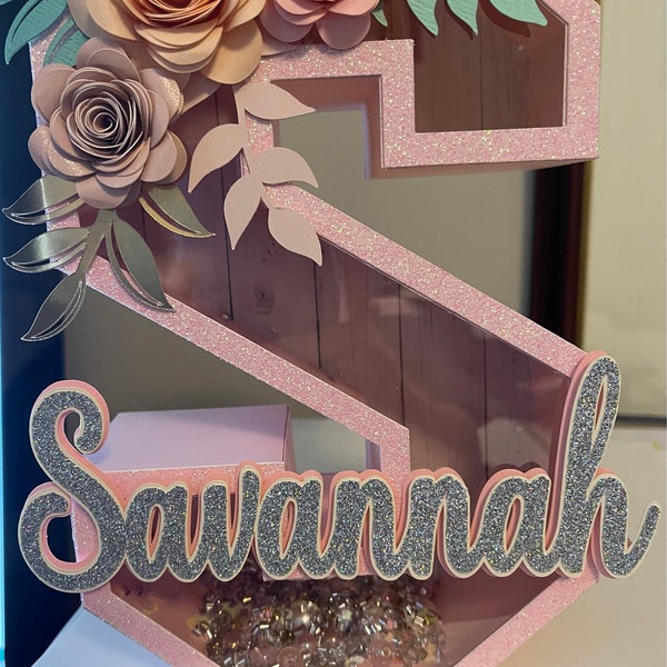 Decorative Customized 3D Letter Cardstock Initial, Desk Decor, Party ...