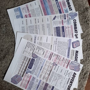 Printable Dungeons & Dragons DM Screen Inserts for 5e DIGITAL DOWNLOAD ...