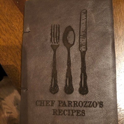 Personalized Monogrammed Leather Engraved Recipe Cookbook Notebook ...