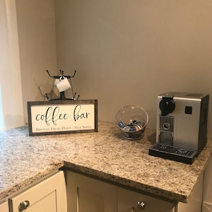 Coffee Sign Coffee Bar Brewed Fresh Daily Self Serve Sign Wood Sign ...