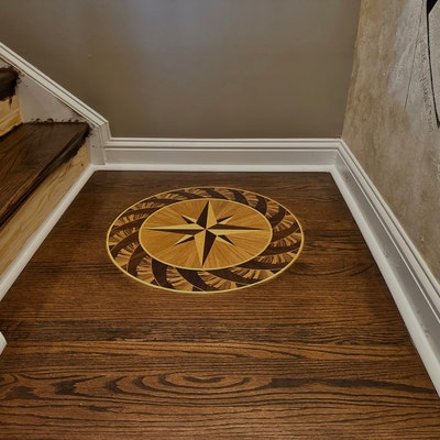 Wood Floor Inlay port Wood Floor Medallion Compass Inlay Floor ...