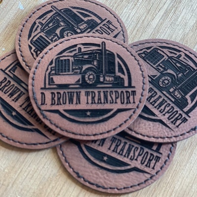 Set of 10 Blank Rawhide Laserable Leatherette Round Patch With Adhesive ...