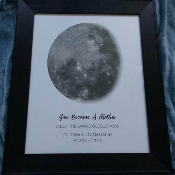 Custom Moon Print, Custom Anniversary Print, Personalized Moon Phase ...