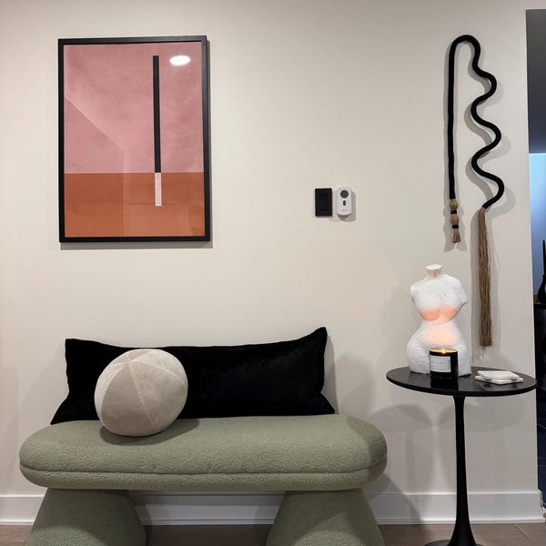 Squiggle Wall Art, Wrapped Wall Hanging, Modern Minimalist Black Wall ...