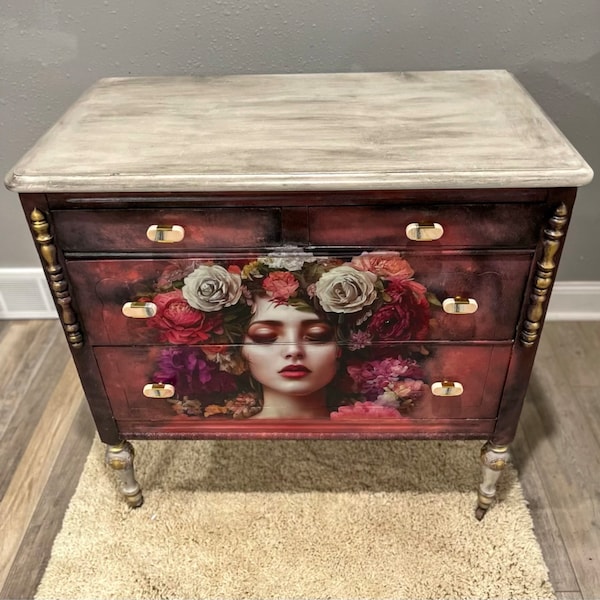 Baroque Flowers - Mint by Michelle Decoupage Paper - Furniture ...