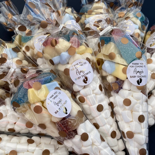 Personalised Thank You Baby Shower Foiled Stickers. Party Bag Stickers ...