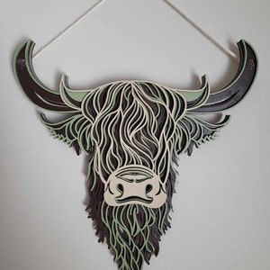 Layered SVG Highland Cow Svg Cut File 3d Layer Cow Mandala SVG Paper ...
