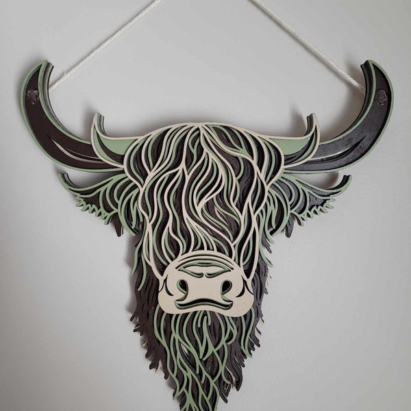 Layered SVG Highland Cow Svg Cut File 3d Layer Cow Mandala SVG Paper ...