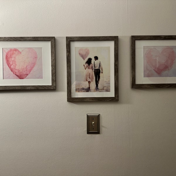 Vintage Valentines Day Wall Art, Neutral Heart, Oil Painting Love Heart ...