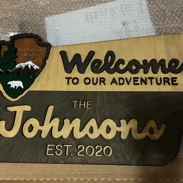 National Forest Service Welcome Sign ACRYLIC - NFS Inspired Family Name ...