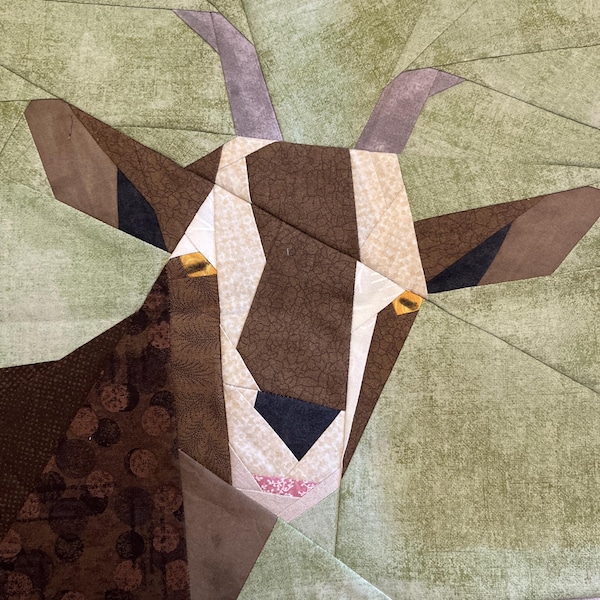 Goat Quilt Block, Paper Pieced Quilt Pattern, PDF Pattern, Instant ...