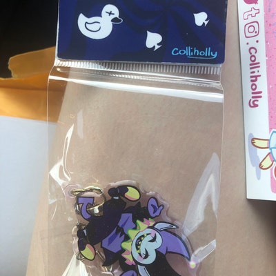 Jevil Deltarune Glitter Keychain Acrylic Epoxy Charm 2.5in. - Etsy