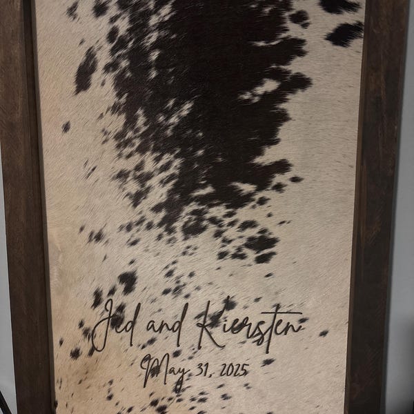 Genuine Cowhide Wedding Ceremony Branding Sign , Personalized Family ...