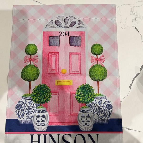 Preppy Patriotic Chinoiserie Ginger Jar Garden Flag | Personalized ...