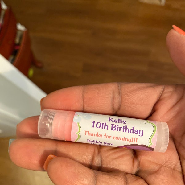 SPA PARTY Personalized Lip Balm Party Favors - Purple, Pink Girls Salon ...