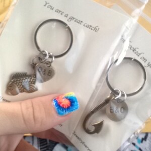 Fish Hook Keychain Couples Keychain Anniversary Gift for | Etsy