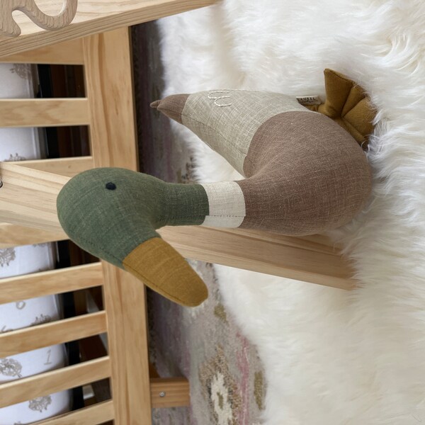 Linen Stuffed Animal Mallard Duck: Embroidered Heirloom Toy - Etsy