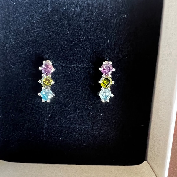 Raindrop Multi-stone Earrings • Your Family Birthstones • Gemstone ...
