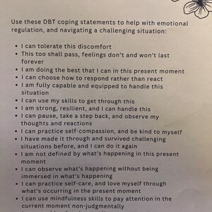 DBT Coping Statements - Etsy