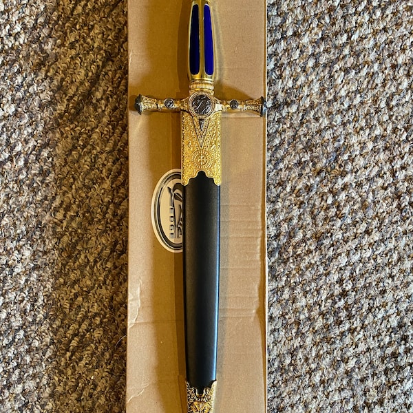 Custom Engraved Masonic Short Sword With Red or Blue Handle and ...