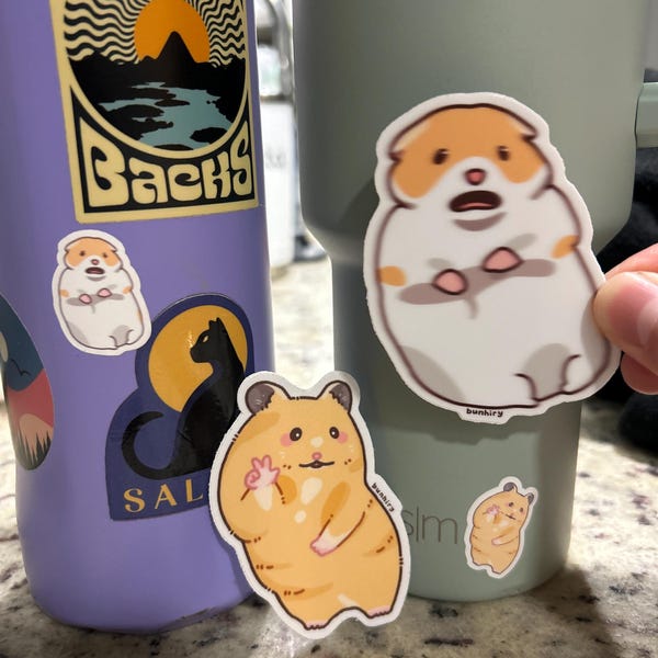 Sad Hamster Meme Sticker | Coquette Funny Cute Girly Gift - Etsy
