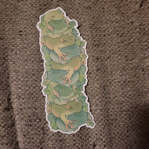 Frog Stack Bookmark Frog Art Cute Bookmark Laminated - Etsy