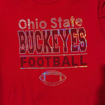 Custom Football Team and Colors RHINESTONE Mega Bling Shirt, Football ...