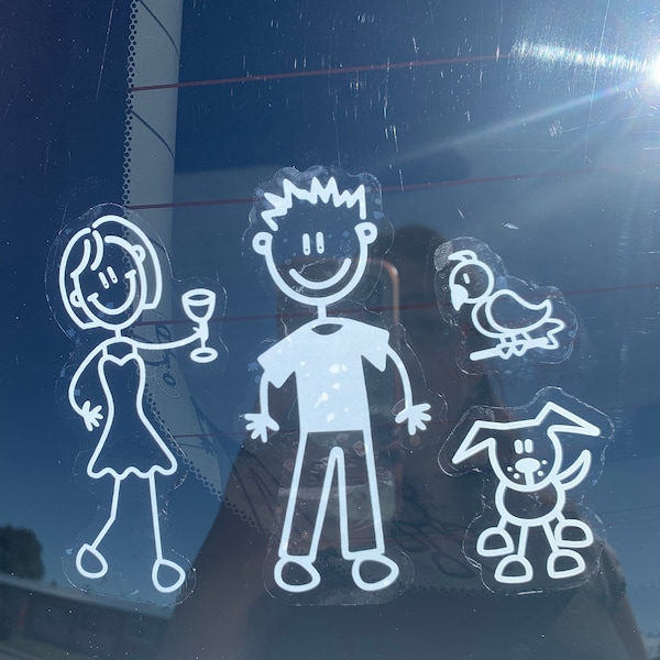 TOTOMO 13 Stick Figure My Family Car Decal Sticker (style#1) Mom Dad ...