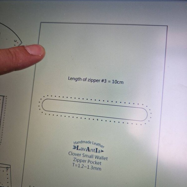 Zip-around Long Wallet Build Along PDF Pattern/with TUTORIAL Video/stitching Hole Spacing 3.38mm ...