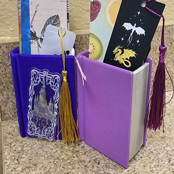 3D Printed Book Bookmark Holder: Book Lover Gift, Bookshelf Decor - Etsy