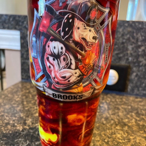 Fire Department Decal, Full Color Fire Department Dalmation Decal, FD Sticker, Support ...