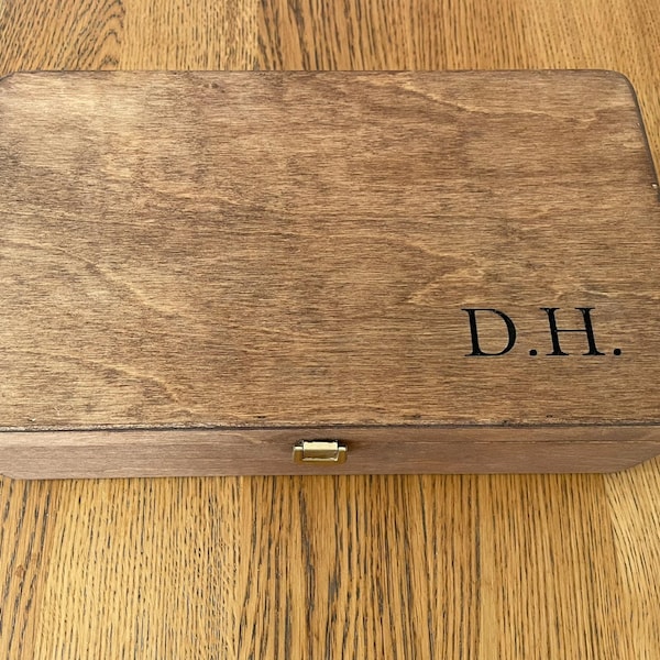 Carved Initials Wooden Keepsake Box - Personalised Memory Box ...