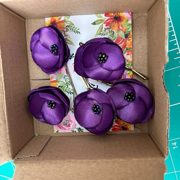 Tiny Orange Hair Pins Orange Hair Flowers Bridal Orange Pins Orange ...