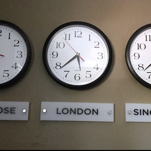 Time Zone Clock Sign World Clock Sign Acrylic Sign for Wall | Etsy