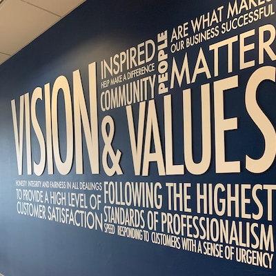 Vision & Values 3D Letters Office Wall Art Wall Decal Wall Sticker ...