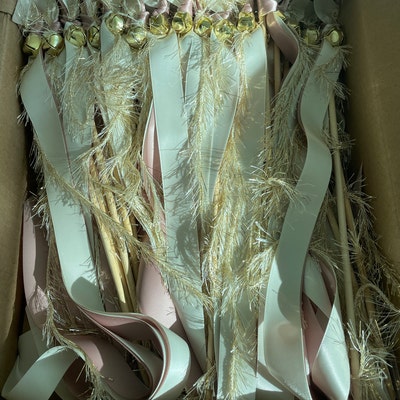 75 Ribbon Wands Send off Ideas Ceremony Exit Wedding Ribbon Favors With ...