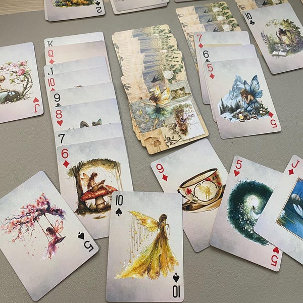 Forest Garden Fairies Magical Playing Cards Deck for Games, Crafts ...