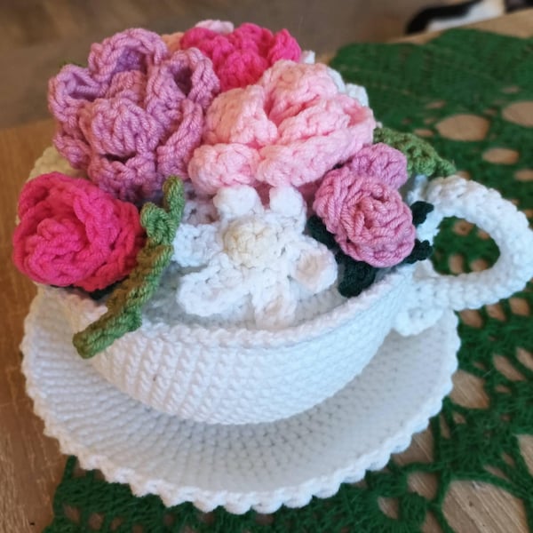 Crochet Jug PATTERN, Amigurumi Pattern Vase With Flowers, Mother's Day ...