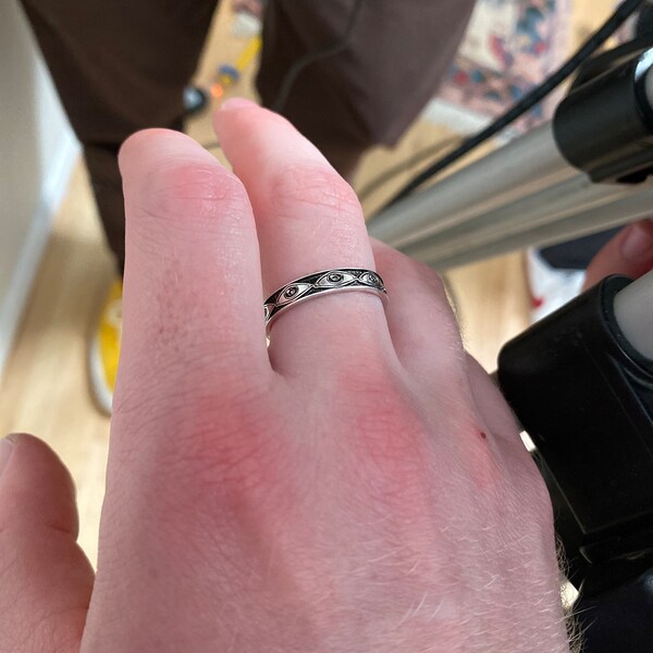 Sterling Silver Occular Ring, Evil Eye Ring, Weirdcore Ring, All Seeing ...