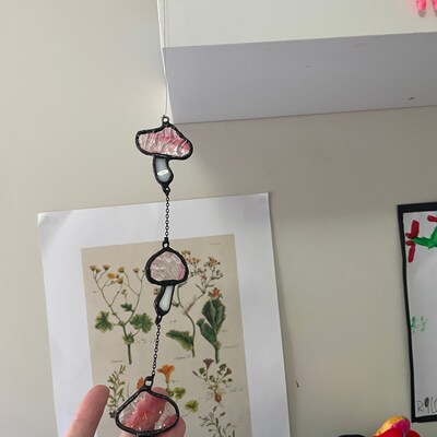 Suncatcher 3 Little Mushrooms, Window Hanging Glass, Fruit, Nature ...