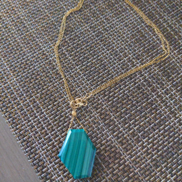 Malachite Necklace Malachite Jewelry Gemstone Necklace Semi Raw ...