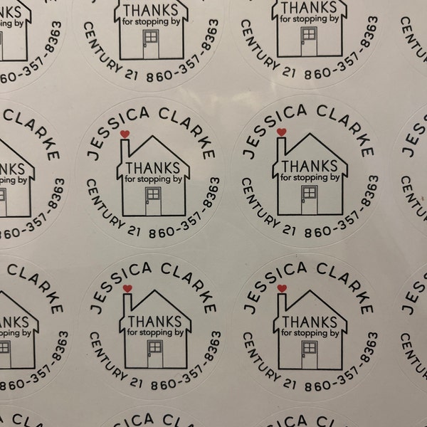 Custom Labels for Realtor Open House - 20 Personalized Stickers for ...