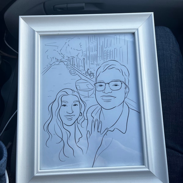 CUSTOM LINE DRAWING, Line Art Portrait, Custom Couple Portrait, Family ...