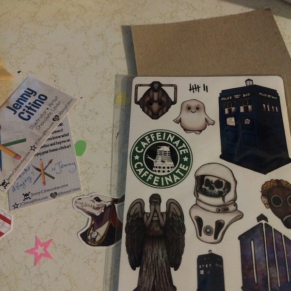Doctor Who Inspired Sticker Sheet. Illustration, Planner, Journal ...